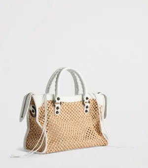Balenciaga Raffia-lambskin Le City Top-handle Bag - Yellow