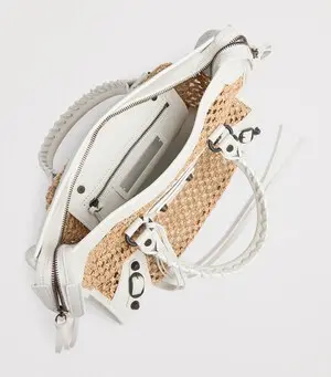 Balenciaga Raffia-lambskin Le City Top-handle Bag - Yellow
