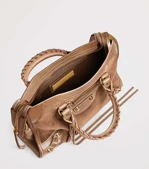 Balenciaga Small Lambskin Le City Top Handle Bag - Brown