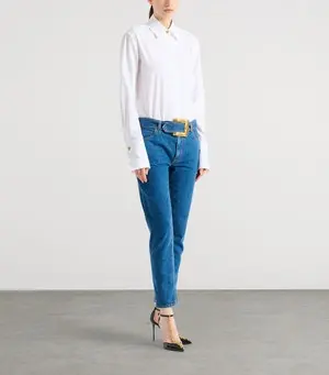 Balmain Belted Mid-rise Slim Jeans
