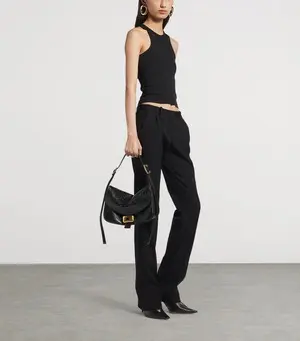 Balenciaga Clicca Lambskin Shoulder Bag - Black