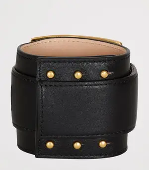 Balmain Leather Anthem Buckled Bracelet