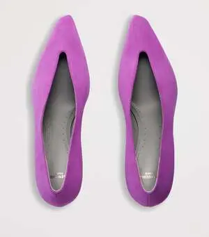 Balenciaga Suede Duchesse Pumps 90 - Red