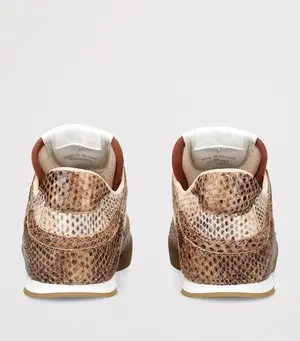 Chloé Snake-embossed Leather Kick Sneakers