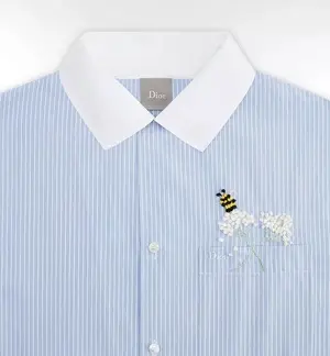Dior Short-sleeved Shirt With Flower Bee Embroidery