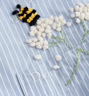 Dior Short-sleeved Shirt With Flower Bee Embroidery