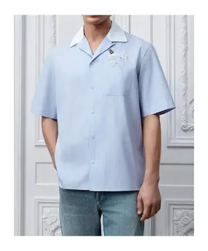 Dior Short-sleeved Shirt With Flower Bee Embroidery