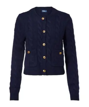 Polo Ralph Lauren Cable-knit Wool And Cashmere Cardigan - Black