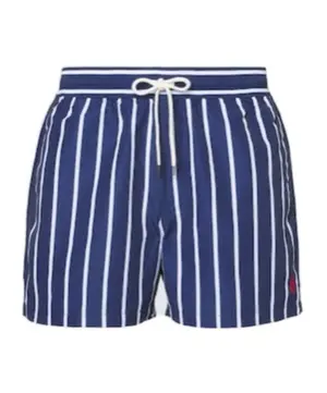 Polo Ralph Lauren Stylish Versatile Striped Swim Trunks - Blue