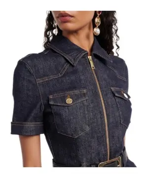SELF-PORTRAIT Denim Overalls