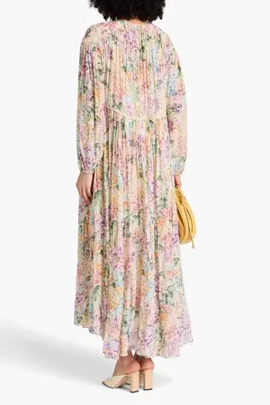 Zimmermann Beadembellished Floralprint Georgette Maxi Dress
