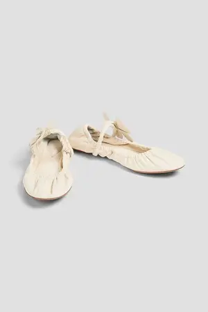 Zimmermann Floralappliquéd Leather Mary Jane Flats