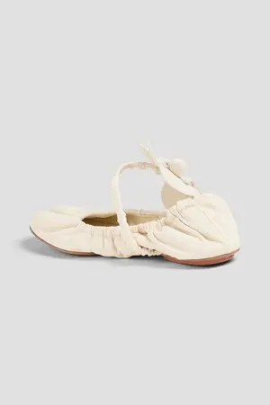 Zimmermann Floralappliquéd Leather Mary Jane Flats
