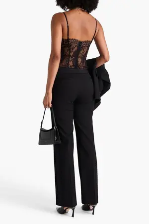 Zimmermann Velvet-trimmed Corded Lace Bodysuit