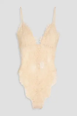 Zimmermann Velvettrimmed Corded Lace Bodysuit