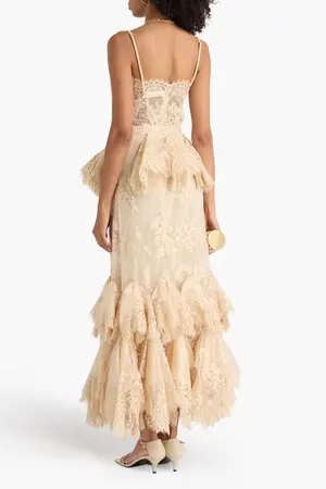 Zimmermann Velvettrimmed Corded Lace Bodysuit