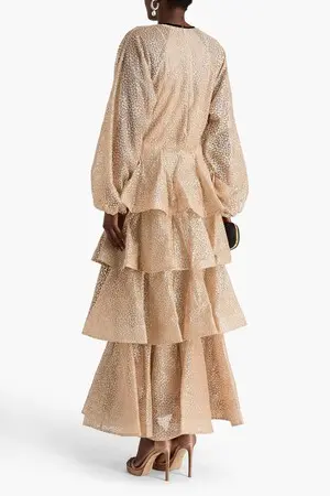 Zimmermann Glittered Ruffled Tulle Gown