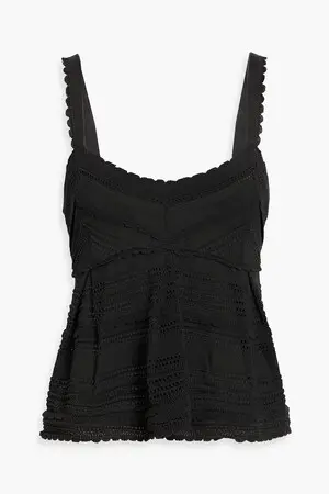 Zimmermann Pleated Pointelleknit Paperblend Tank