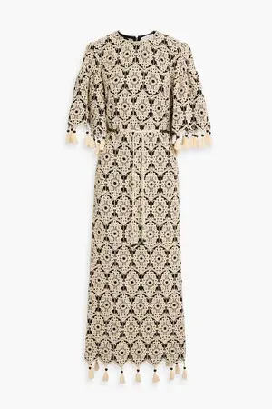 Zimmermann Crocheted Cotton Midi Dress - Cream