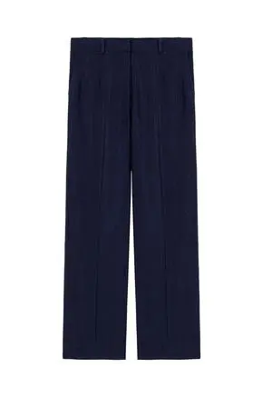 NOCTURNE Navy Straight-leg Trousers - Blue