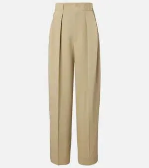 Victoria Beckham Pleated Tapered Trousers - Beige