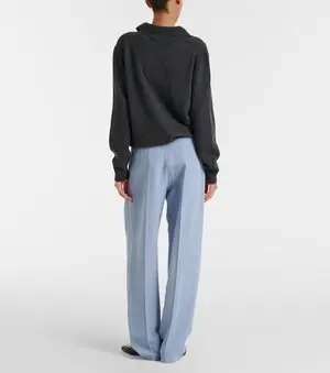 Victoria Beckham Pleated Tapered Pants - Blue