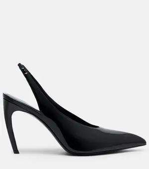 Attico Viper Leather Slingback Pumps - Black