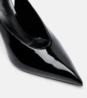Attico Viper Leather Slingback Pumps - Black