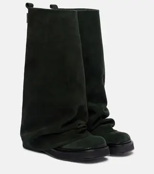Attico Robin Leather Combat Boots - Black