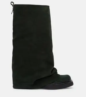Attico Robin Leather Combat Boots - Black