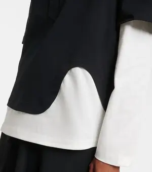 Attico Layered Cotton Jersey T-shirt - Black
