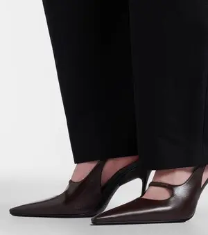 Alaïa Drop Leather Slingback Pumps - Brown