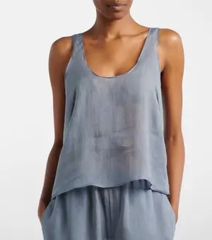 LESET Niko Ramie Top - Blue