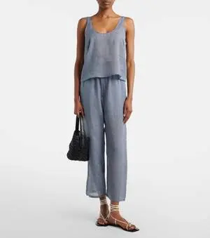 LESET Niko Ramie Top - Blue