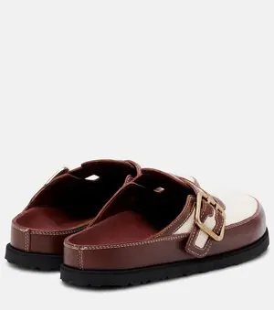 BIRKENSTOCK Boston Leather-trimmed Woven Clogs