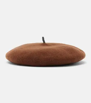 Brunello Cucinelli Monili Wool Beret - Brown