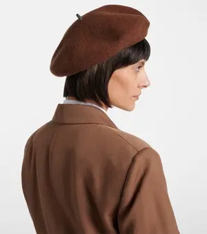 Brunello Cucinelli Monili Wool Beret - Brown