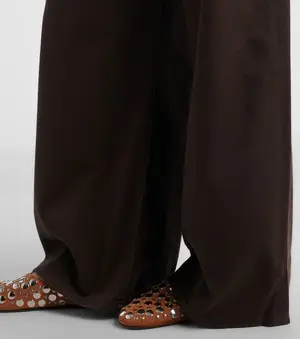 Sportmax Siamese Wide-leg Jeans In Chocolate