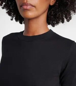 Max Mara Cotton, Silk, And Cashmere Knitted Top - Black