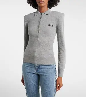 ROTATE BY BIRGER CHRISTENSEN Wool And Cashmere Polo Sweater