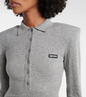 ROTATE BY BIRGER CHRISTENSEN Wool And Cashmere Polo Sweater