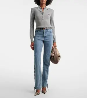ROTATE BY BIRGER CHRISTENSEN Wool And Cashmere Polo Sweater