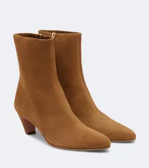 AQUAZZURA Suede Ankle Boots - Beige
