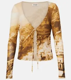 Staud Avani Printed Mesh Top - Yellow