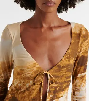 Staud Avani Printed Mesh Top - Yellow