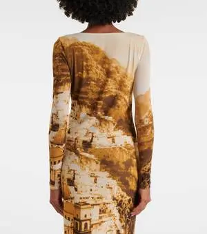 Staud Avani Printed Mesh Top - Yellow
