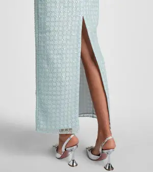 ROTATE BY BIRGER CHRISTENSEN Sequined Mesh Halterneck Gown