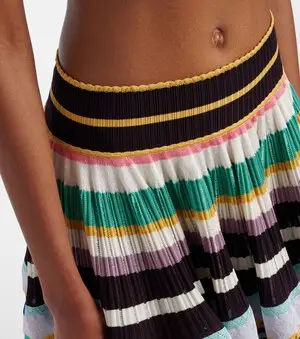 Alaïa Striped Knitted Miniskirt - Multicoloured