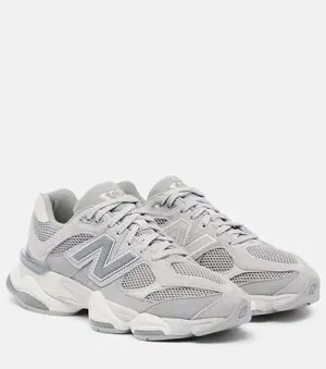 NEW BALANCE 9060 Leather-trimmed Sneakers - Grey