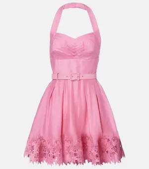 Rebecca Vallance Petalite Lace-trimmed Minidress - Pink